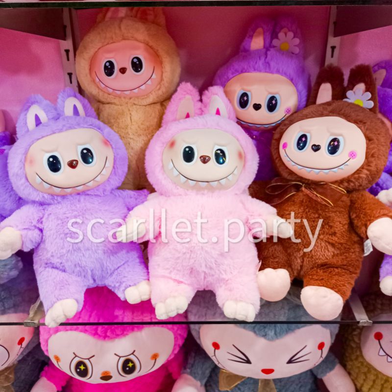 Jual BONEKA LABUBU 40CM MUKA KARET POP MART BULU HALUS PINK COKLAT TUA ...