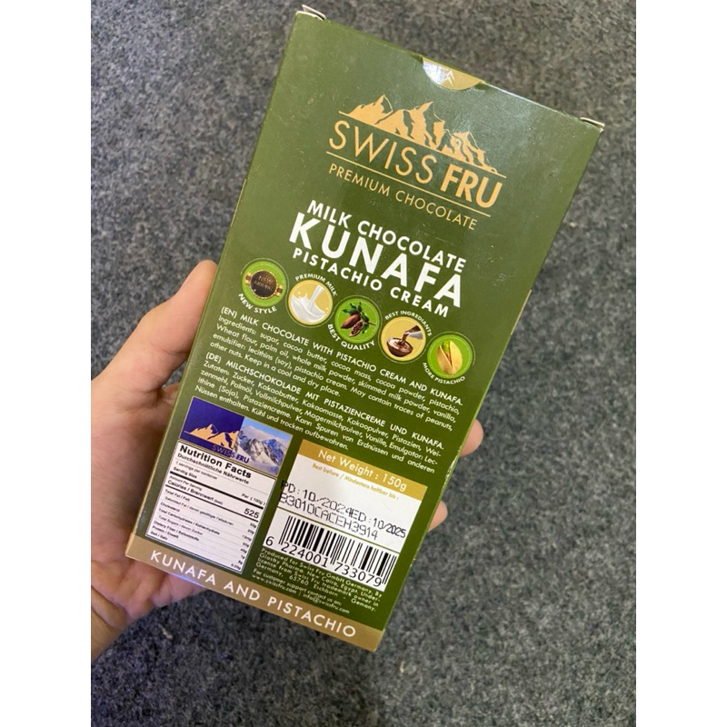 Jual Swiss Fru Chocolate Kunafa Pistachio Cream/Coklat Dubai Viral/Coklat Mesir | Shopee Indonesia