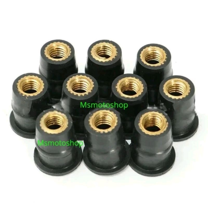 Jual MUR KARET NEW MODEL SISTEM AUTO LOCK UKURAN M6 UNTUK BAUT DRAT 10 ...