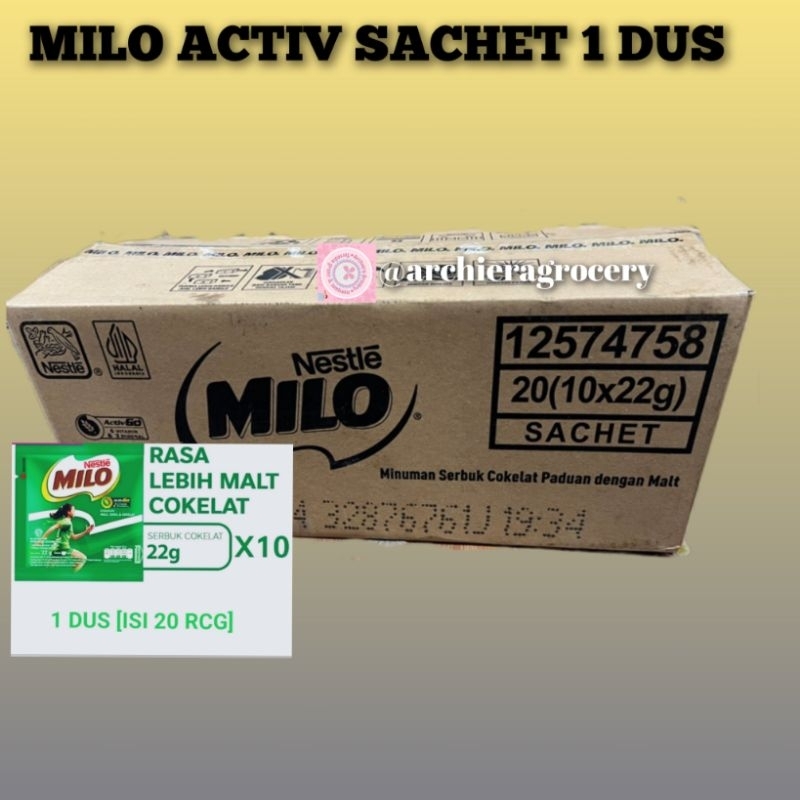 Jual MILO ACTIV SACHET 1 DUS ISI 20 RENCENG | Shopee Indonesia
