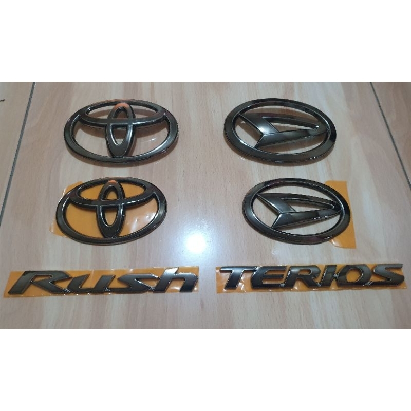 Jual EMBLEM LOGO BLACKCHROME ALL NEW TOYOTA RUSH DAIHATSU TERIOS 2018 ...