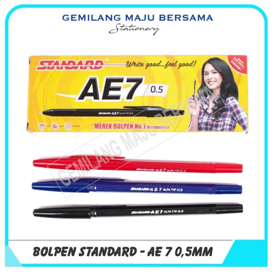 Jual Bolpen / Pen / Pulpen Standard AE 7 (Harga Per lusin =12bh ...