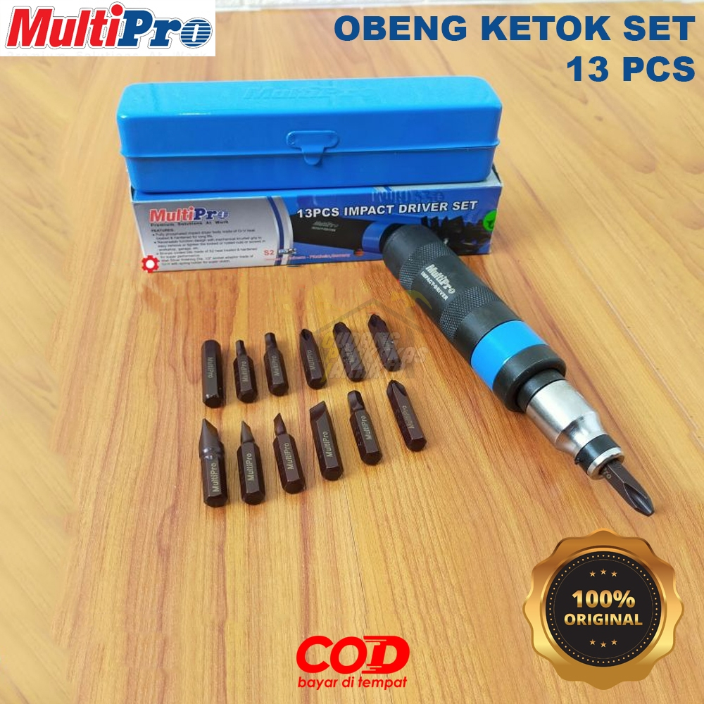 Jual MULTIPRO OBENG KETOK SET 13PCS / IMPACT DRIVER SET 3 PCS ORIGINAL ...