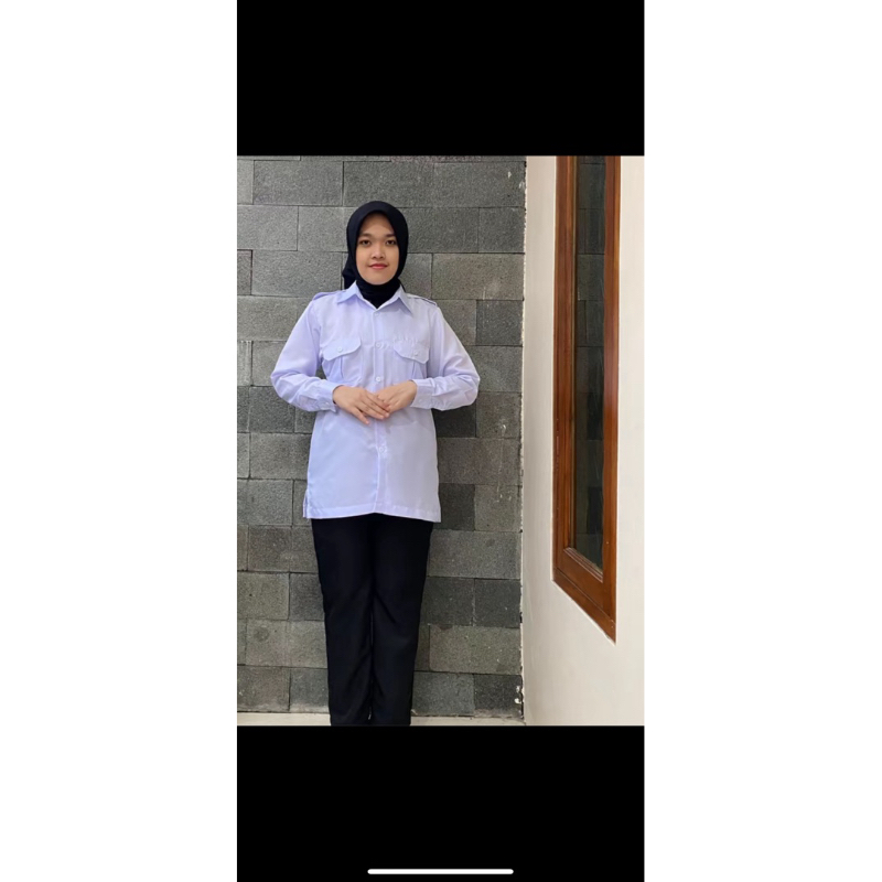 Jual Setelan Atasan Baju PDH Putih Wanita ASN/P3K Guru Kesehatan ...
