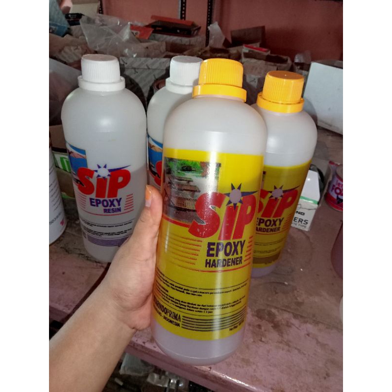 Jual LEM EPOXY SIP ( HARDERNER + RESIN ) 1KG TERMURAH | Shopee Indonesia