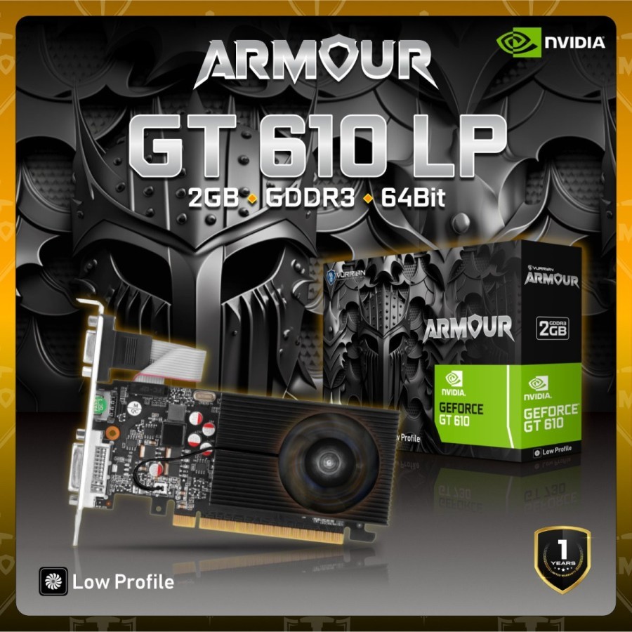 Jual VGA Card ARMOUR GT 610 2GB DDR3 64Bit Low Profile | Shopee Indonesia