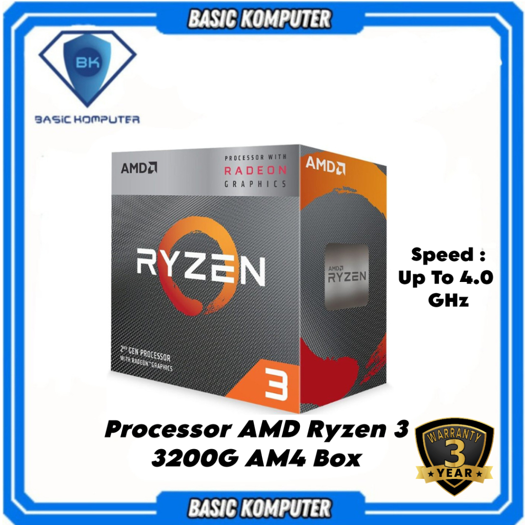 Jual PROCESSOR AMD RYZEN 3 3200G 3.6 GHz BOX SOCKET AM4 GARANSI 3 TAHUN ...