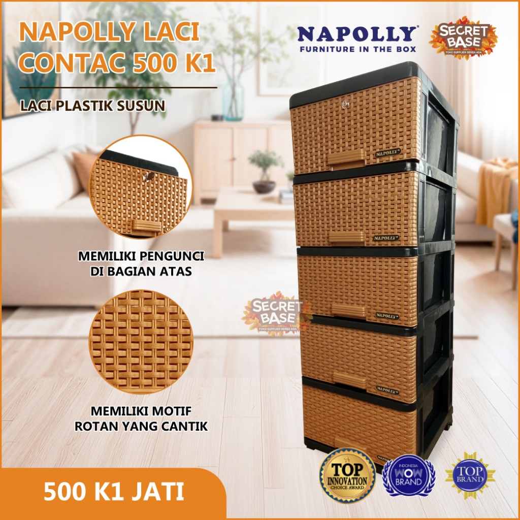 Jual NAPOLLY LACI CONTAC 500 K1 - Laci Plastik Susun / Lemari Pakaian ...
