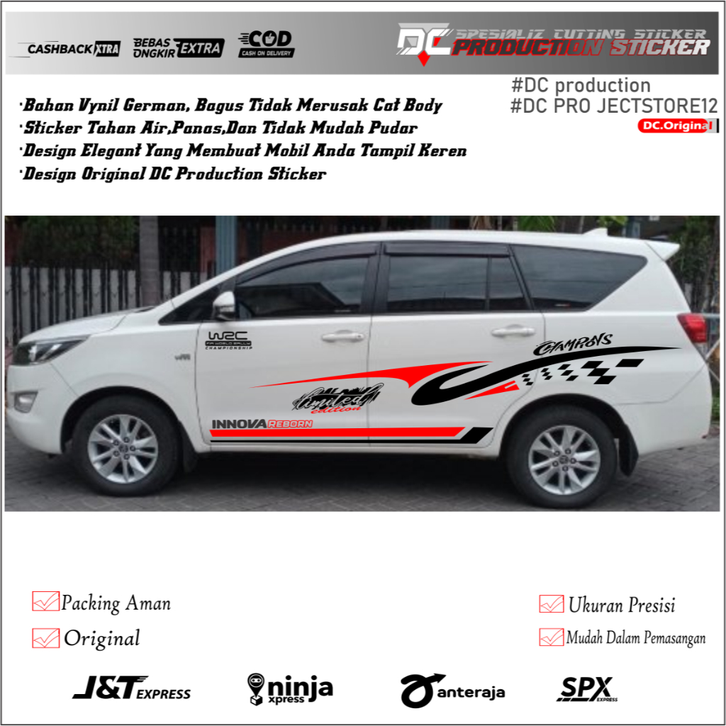 Jual Stiker Cutting Mobil Toyota Innova Reborn New Sticker Variasi Body ...