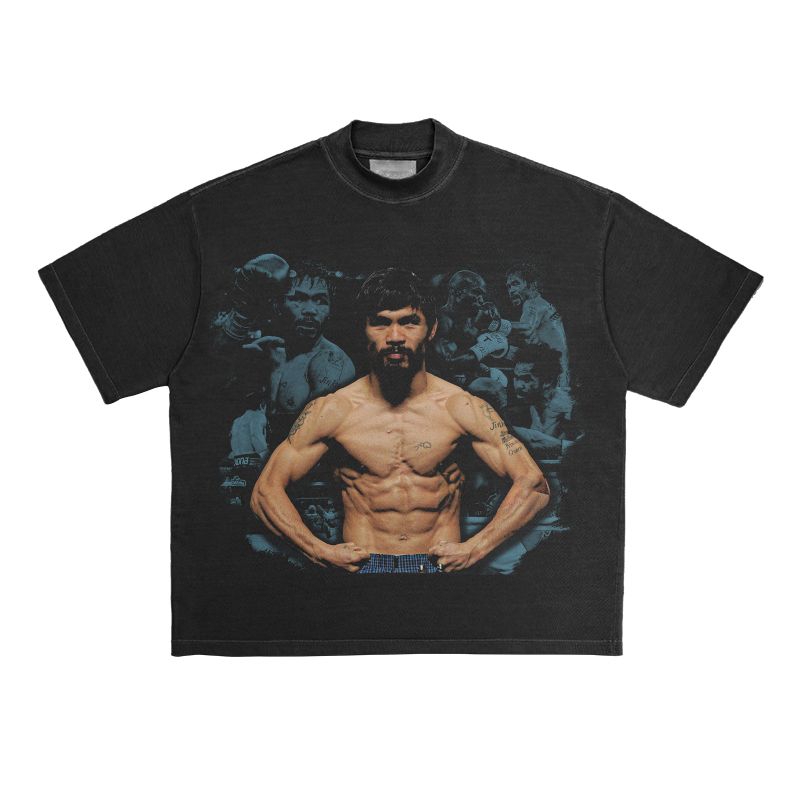 Jual RLGC Boxy fit Kaos Oversized T-shit Manny Pacquiao Black Pria dan ...