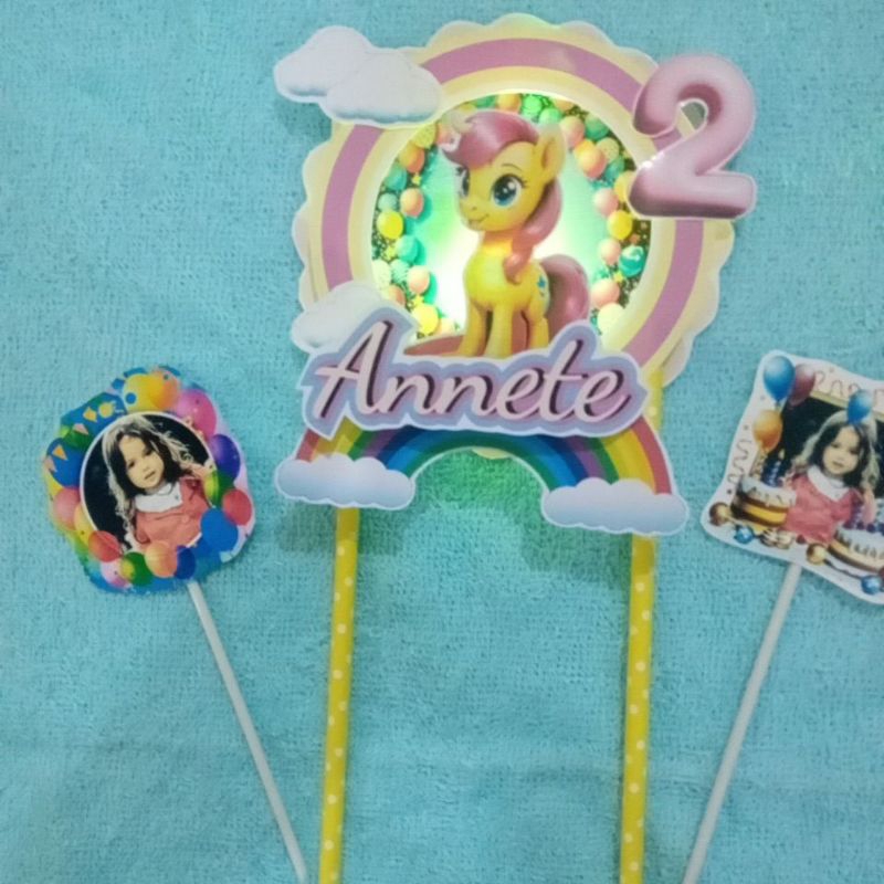 Jual Topper ulang tahun,dengan lampu led,custom photo,nama,umur ...