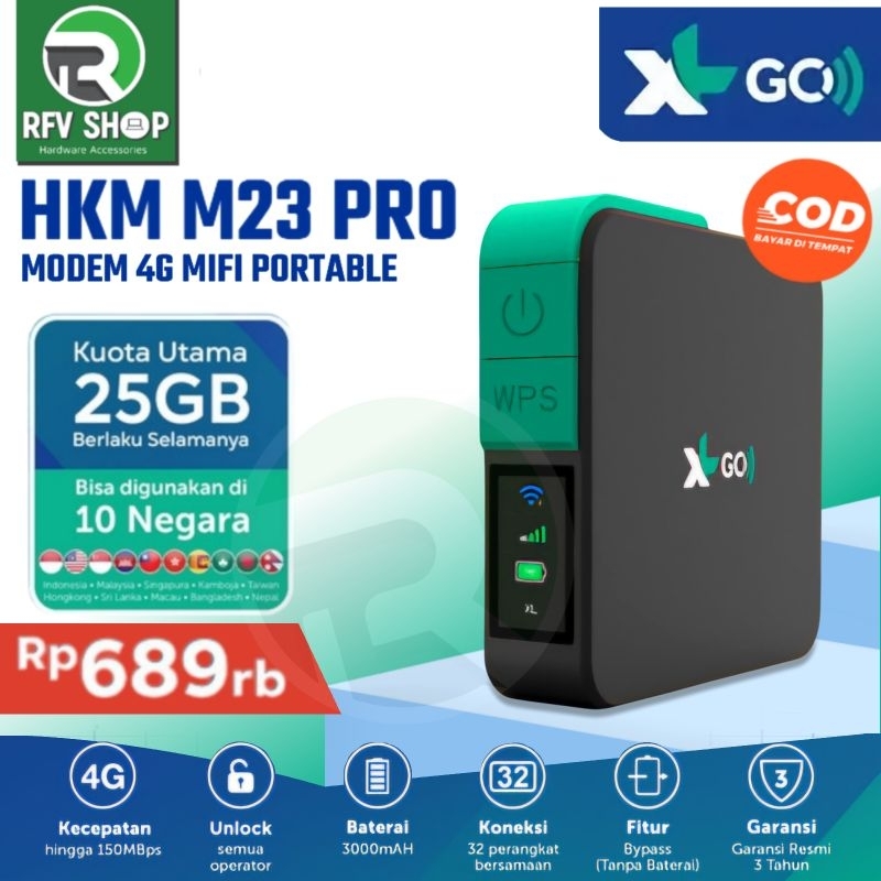Jual XL GOHKM M23 Pro Modem WiFi 4G LTE MiFi Free Data 25GB XLGO ...