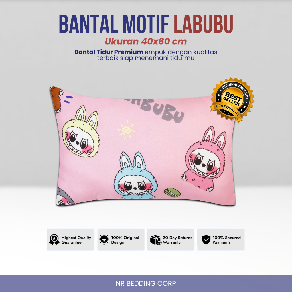 Jual BARU BANTAL MOTIF LABUBU UKURAN 40X60CM | Shopee Indonesia