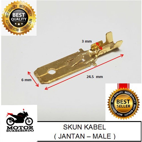 Jual SKUN KABEL JANTAN WIRE CONNECTOR KONEKTOR MALE MODEL GEPENG ...