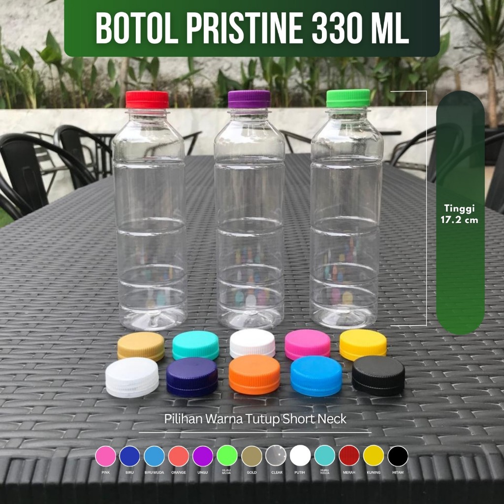 Jual Botol Pristine 330ml / Botol Plastik 330 ml / Botol Almond / Botol ...