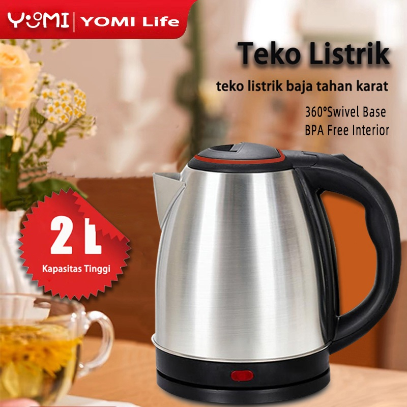 Jual Teko Listrik Stainless Steel 2.0L Besar Otomatis Electric Kettle ...