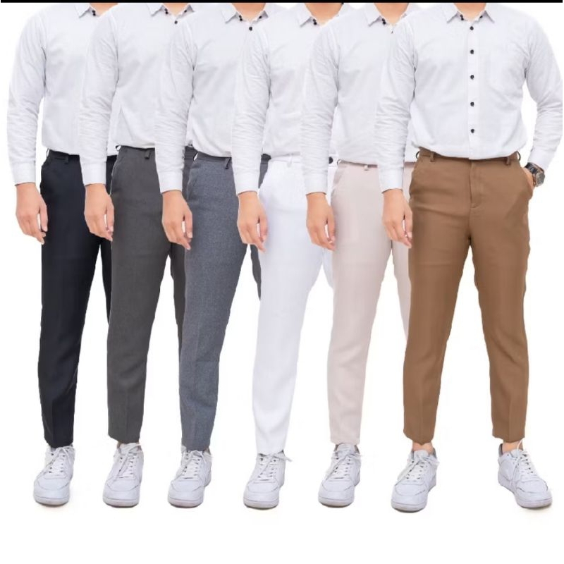Jual Celana Kantor keper kerja formal slim fit premium | Shopee Indonesia