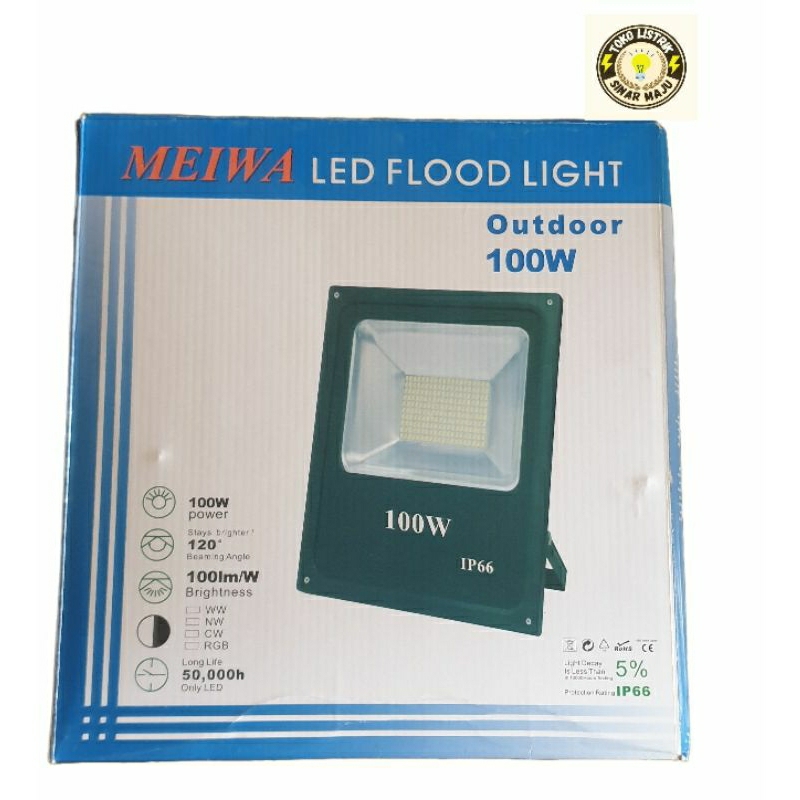 Jual Lampu Led Flood Light Meiwa 100 Watt Warna Putih | Shopee Indonesia