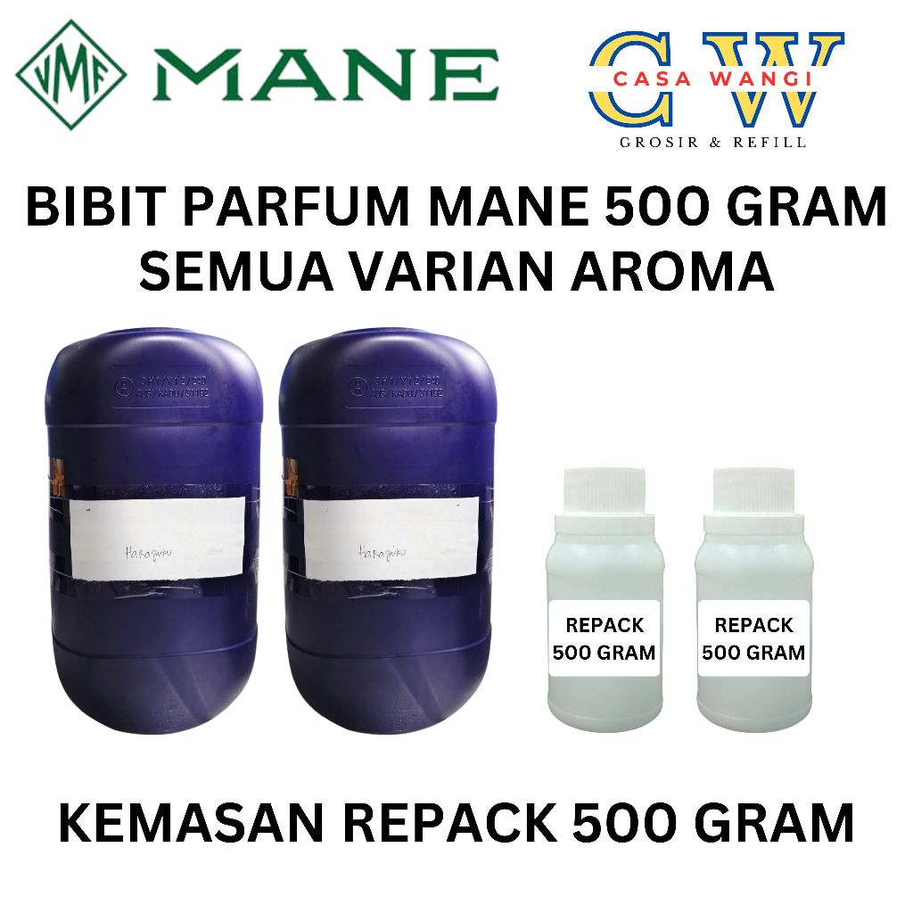 Jual (500 GR REPACK) MANE REPACK KEMASAN 500 GRAM.BIBIT PARFUM MURNI ...
