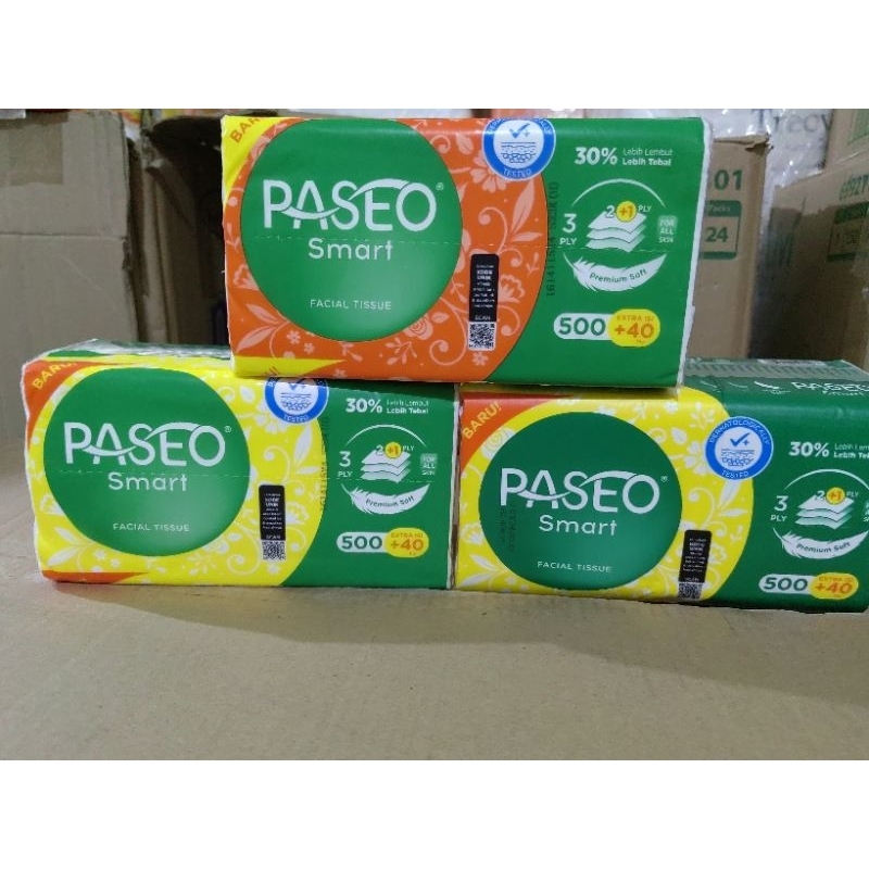Jual Facial Tissue Paseo Smart 540 sheets (50+40) 3 ply / Tisu Wajah ...