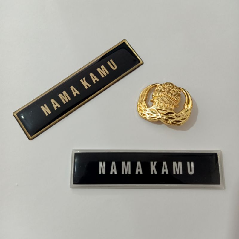 Jual Paket papan nama custom + pin korpri peniti / magnet / Nametag ...