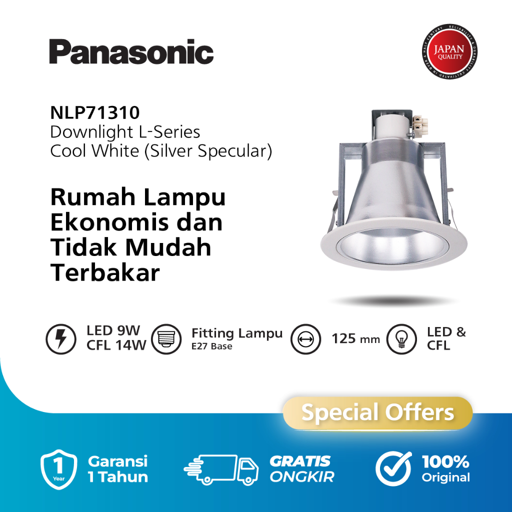 Jual Panasonic Lampu Downlight L Series D125 Cool White - Silver ...