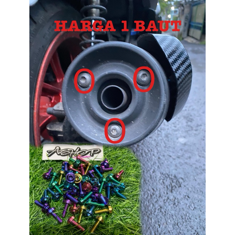 Jual BAUT TITANIUM MONCONG ENDCUP STANDAR PCX 150 PCX 160 HARGA 1 BAUT ...