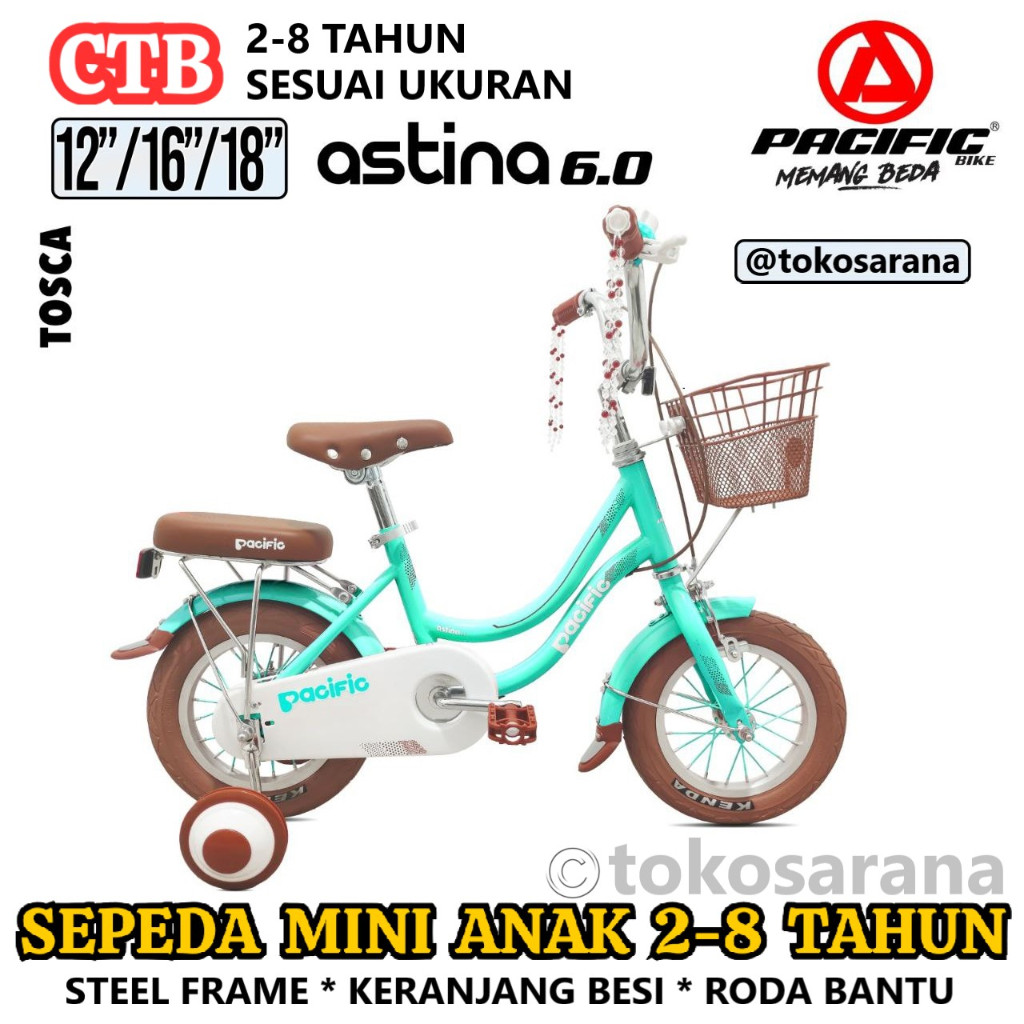Jual Sepeda Anak Pacific Astina 6.0 CTB 2-8 Tahun 12 16 18 Inci ...