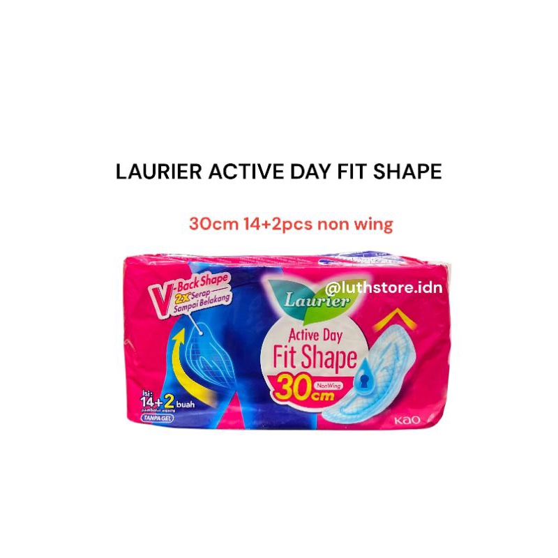 Jual LAURIER ACTIVE DAY FIT SHAPE 30CM 14+2PADS NON WING | Shopee Indonesia
