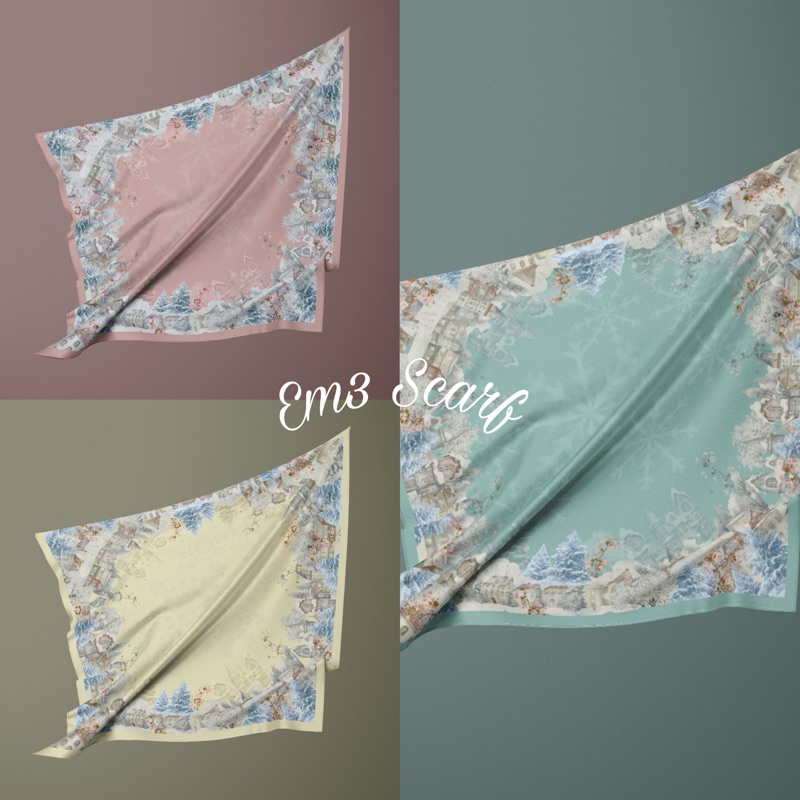 Jual Em3 Scarf, Winter Series Sublim Hijab Segiempat LASERCUT Voal ...