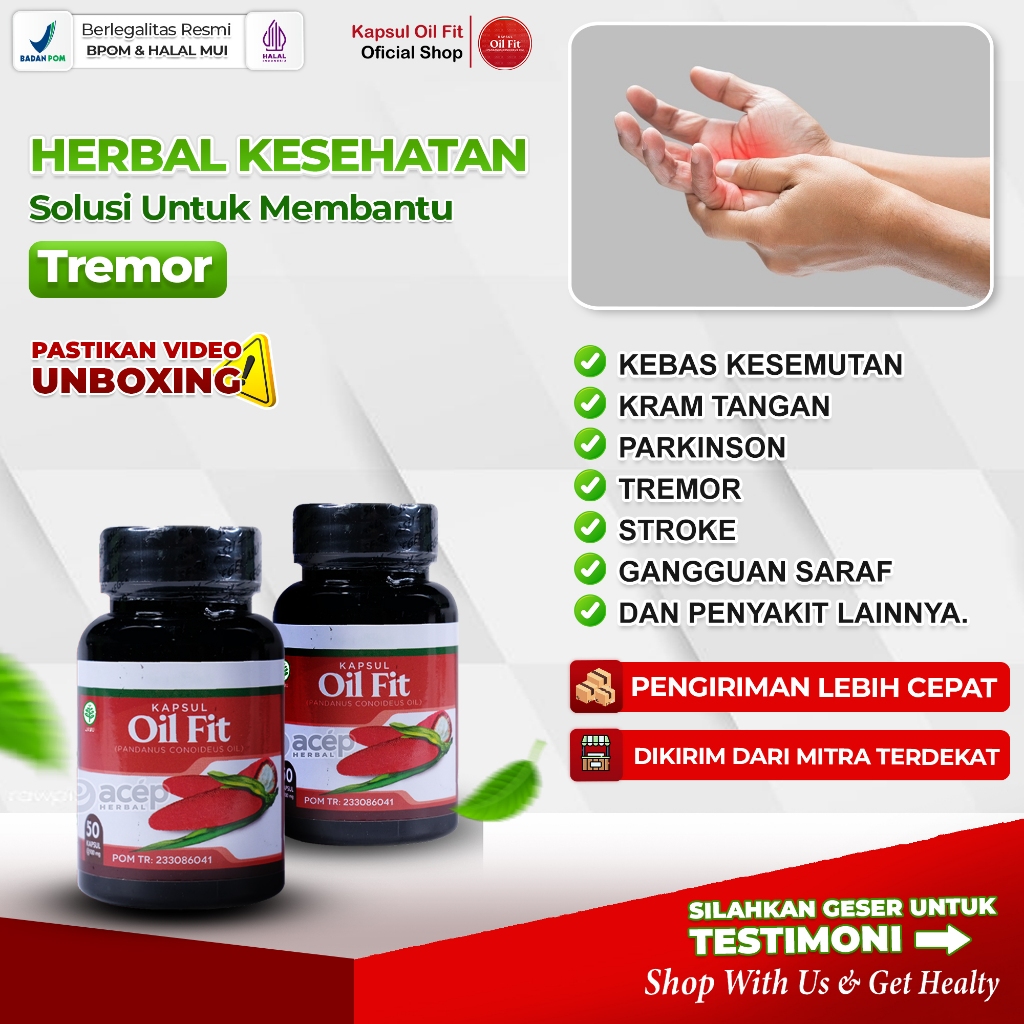 Jual Kapsul Oil Fit Obat Tremor Stroke Ringan Gejala Stroke Parkinson ...