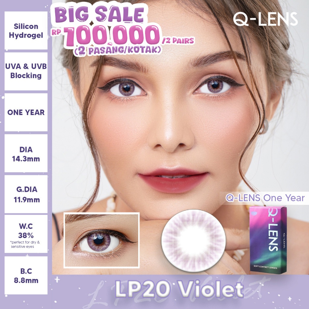 Jual BUY ONE GET ONE 50RIBU - Softlens Korea 1 Year Q-LENS LP20 Violet ...