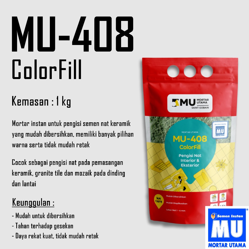 Jual MORTAR UTAMA - MU 408 COLORFILL/ PENGISI NAT KERAMIK/ NAT KERAMIK ...