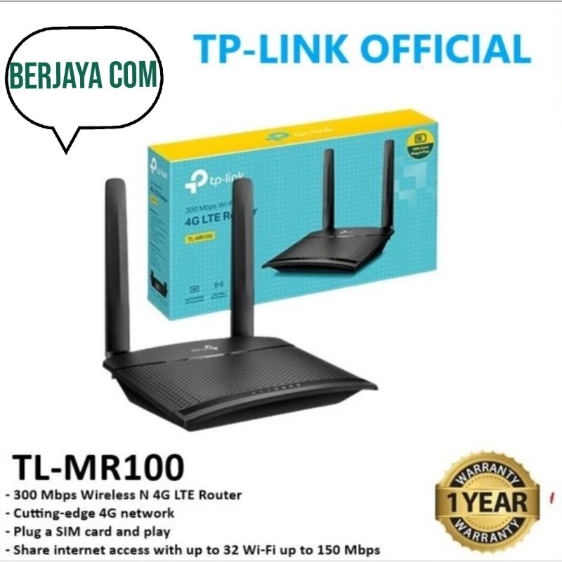 Jual Router Tplink Mr100 TL-MR100 300mbps Wireless 4G - Lte Router 4g ...