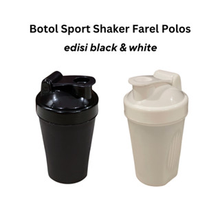 Jual BOTOL MINUM FAREL SHAKER SPORT POLOS 400ml BLACK & WHITE / HITAM ...