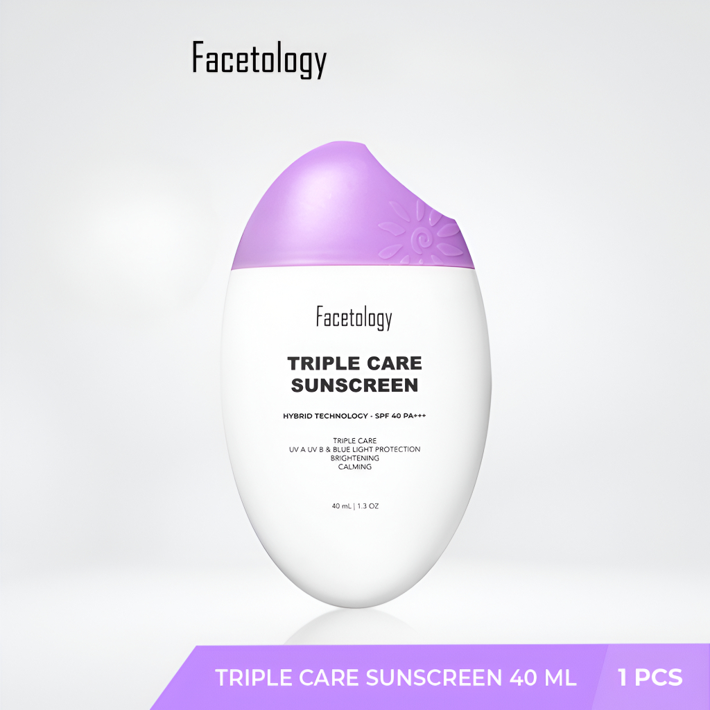 Jual FACETOLOGY Triple Care Sunscreen SPF40 PA+++ 40ml Acne and Oily Skin XX183 | Shopee Indonesia