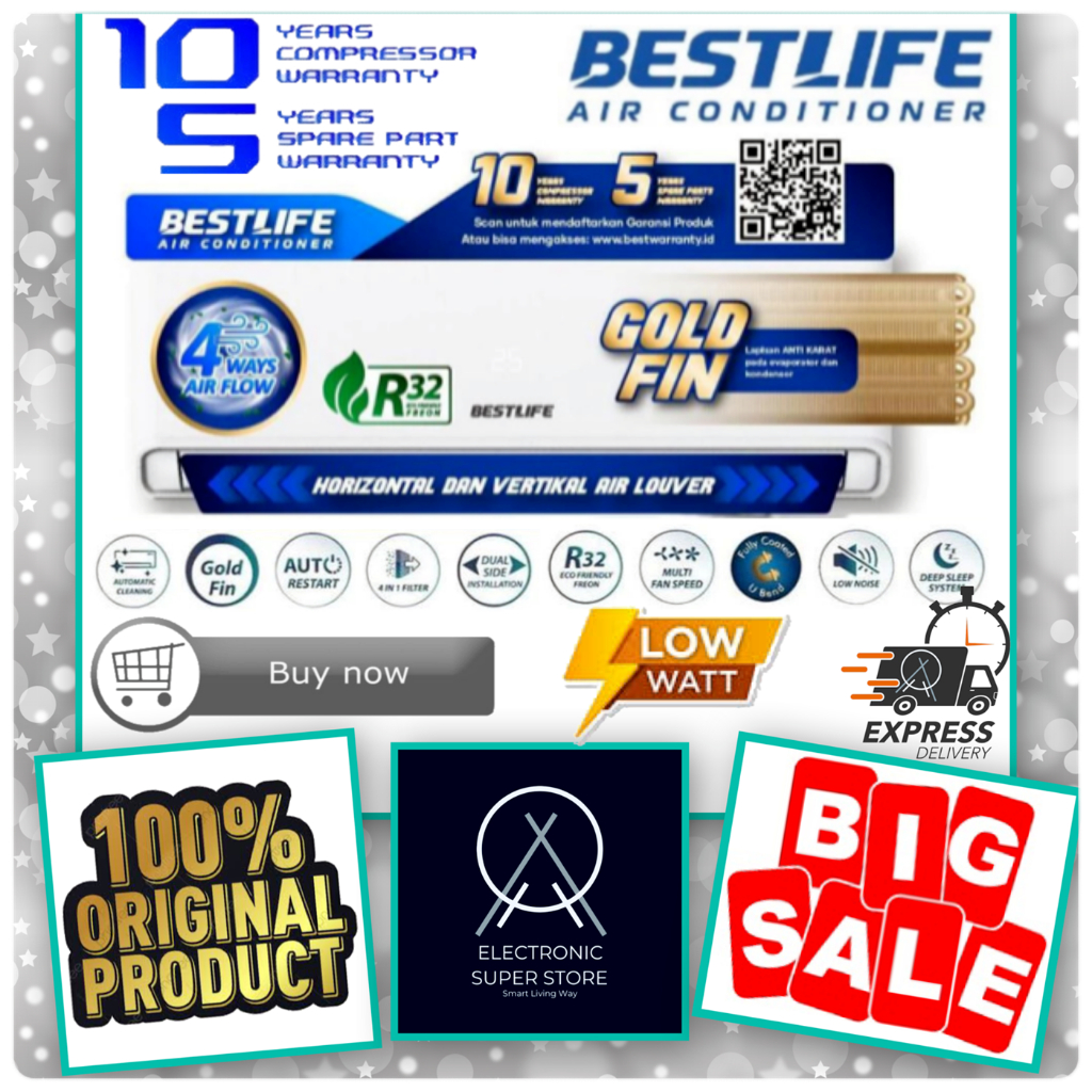 Jual AC BESTLIFE BEST-05AQR3 05QAR3 05 QAR3 AC SPLIT LOW WATT 1/2 PK ...