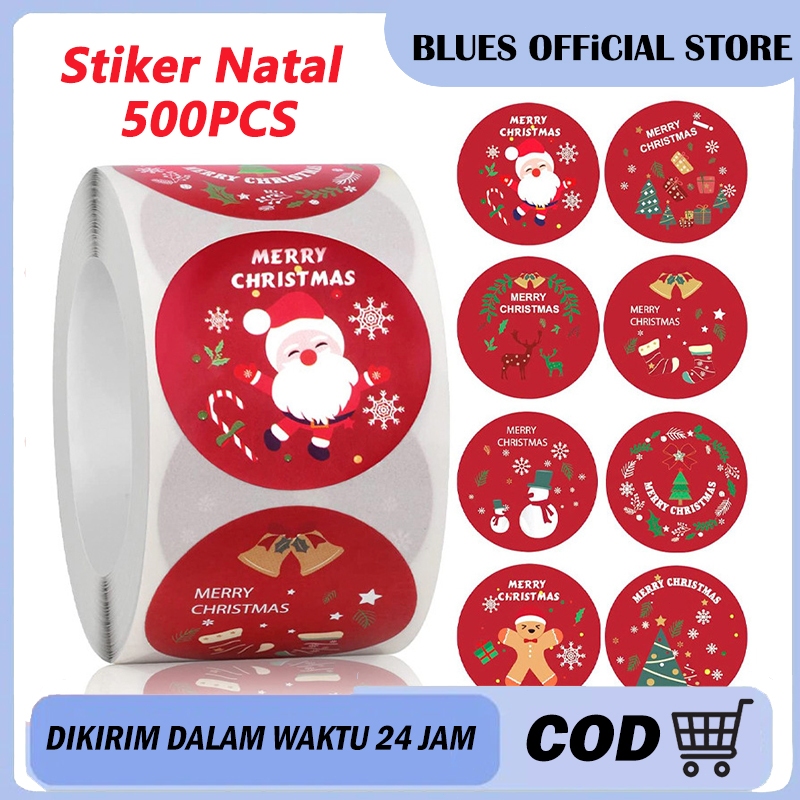 Jual Stiker Natal Merry Christmas 500PCS /Sticker Hampers/Stiker ...