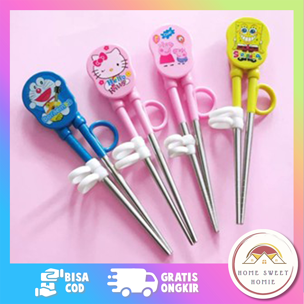 Jual Sumpit Anak Belajar Makan Model Kartun Sumpit Makan Anak Karakter ...