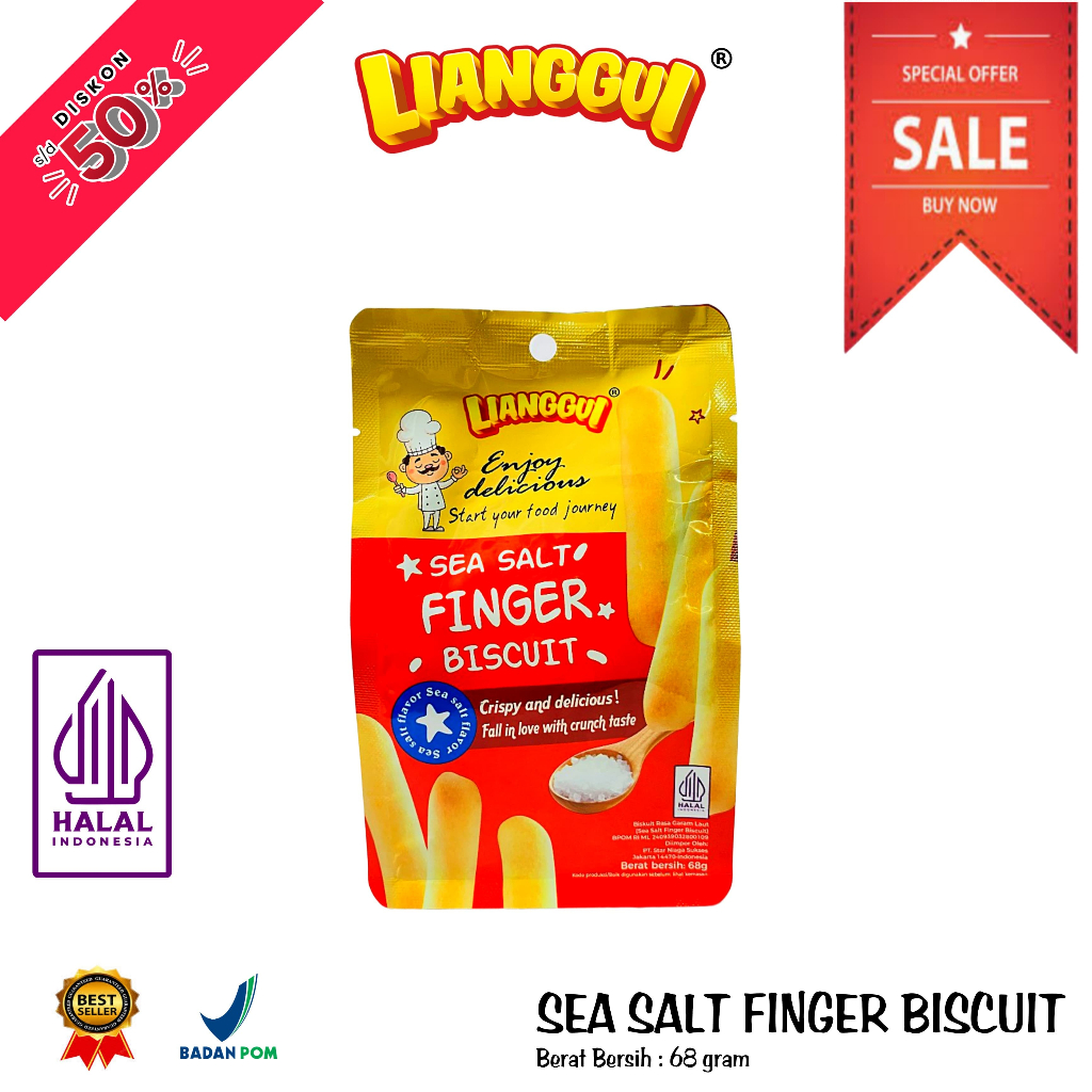 Jual [ LIANGGUI ] BISKUIT FINGER SEA SALT I BISKUIT BUTTER SEA SALT ...