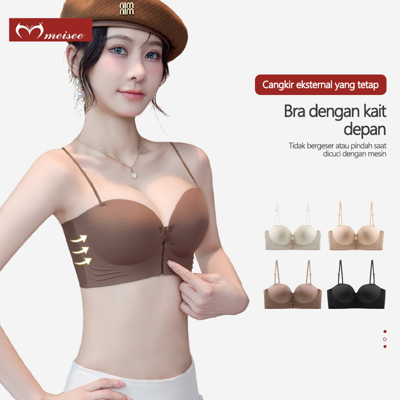 Jual MEISEE Bra Busa Tebel Push Up Tanpa Kawat Mengangkat PD 2 In 1 Strapless Bh Wanita Polos ...