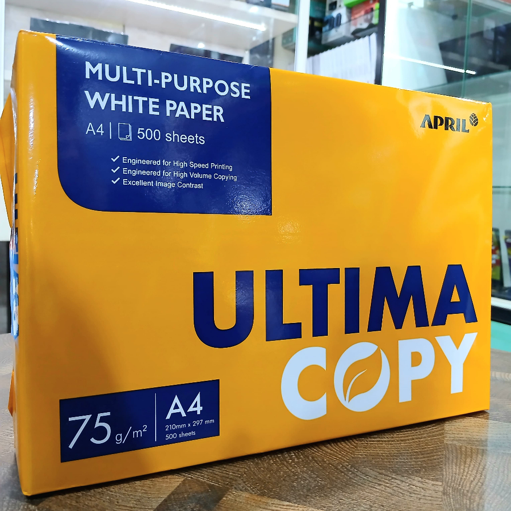 Jual KERTAS HVS ULTIMA COPY 75GSM A4/F4 1 RIM (500 LEMBAR) | Shopee Indonesia