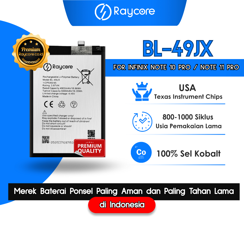 Jual Raycore - Baterai BL-49JX FOR INFINIX NOTE 10 PRO ( X695D ...