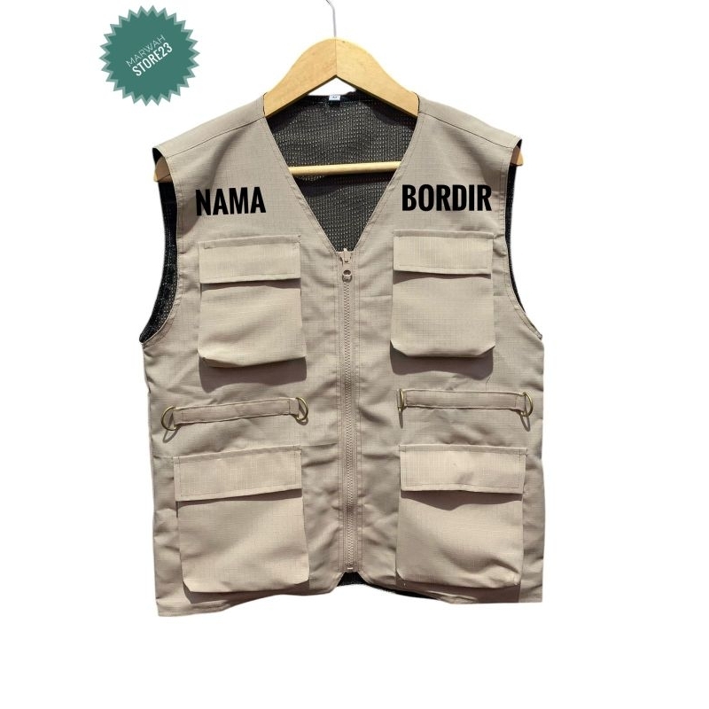 Jual Rompi Cargo Bahan Ripstop costom/Rompi Dewasa Bordir Nama/Rompi ...
