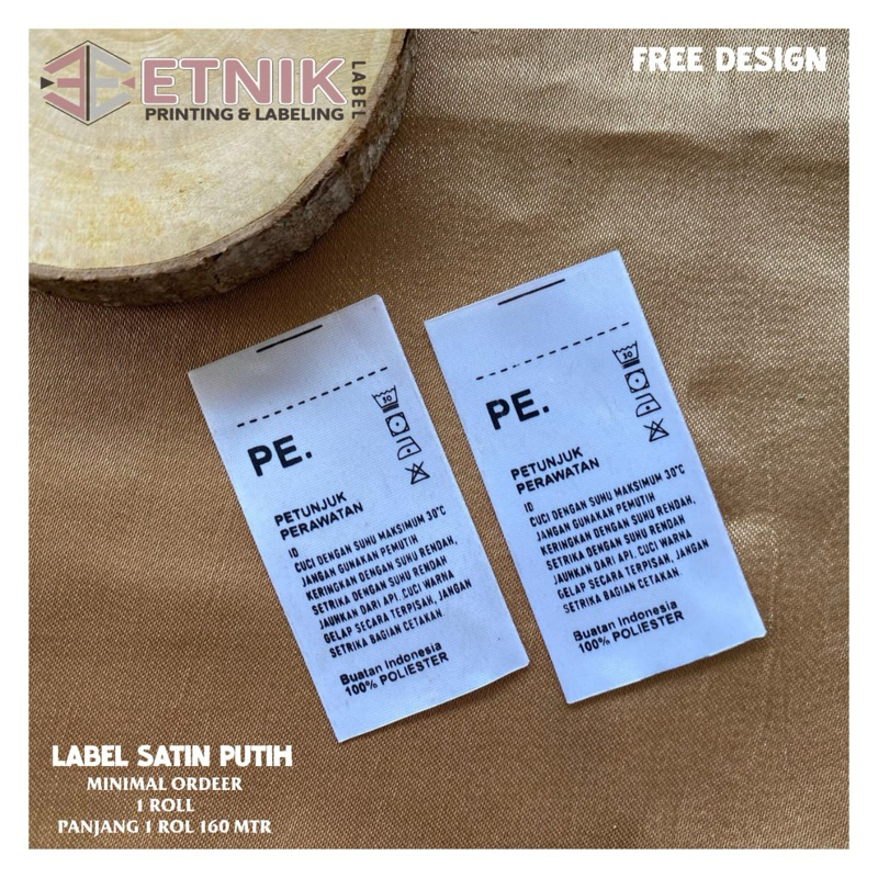 Jual LABEL SATIN CUSTOM satin lokal/label sablon/satin printing/label ...