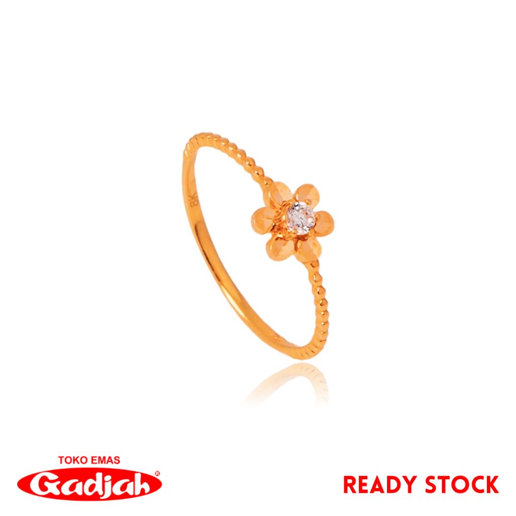 Jual Cincin Emas Bunga Solitiare Putik Titik Samping - Toko Emas Gadjah ...