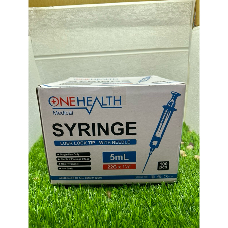 Jual ONEHEALTH SPUIT 5 CC PER BOX SYRINGE 5 CC PER BOX ALAT INJEKSI ...