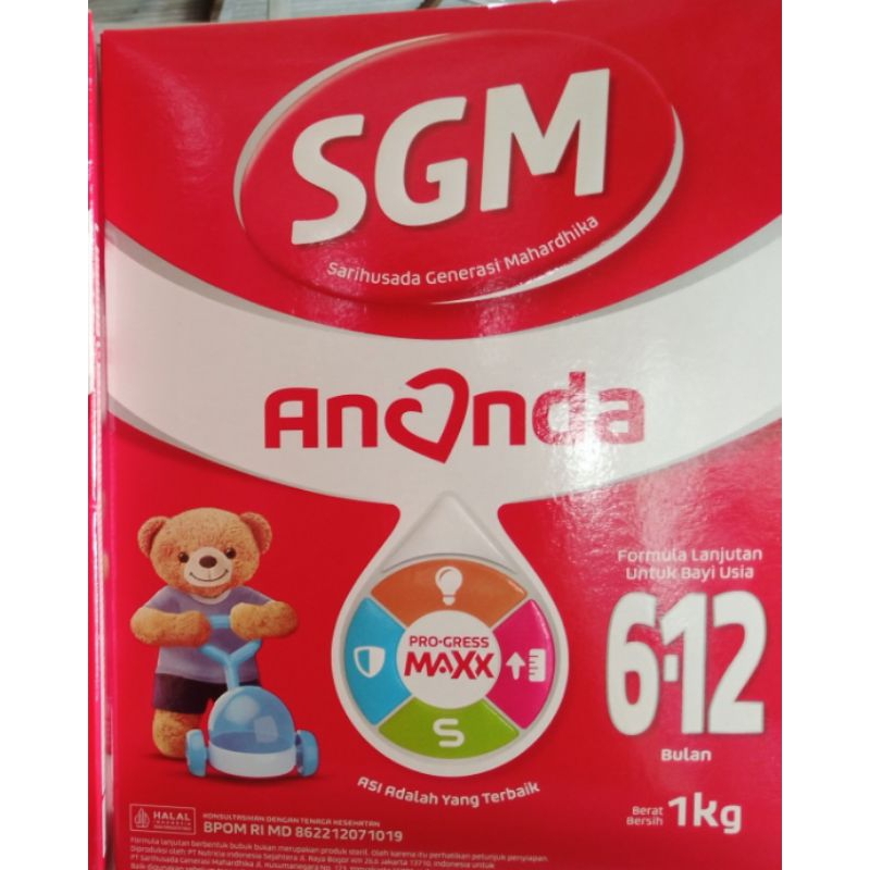 Jual Susu SGM ananda usia 6-12 bulan. susu bubuk formula bayi 1000gr ...