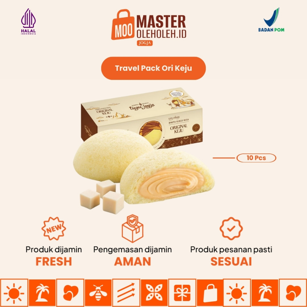 Jual (Isi 10) Bakpia Kukus Tugu Jogja - ORIGINAL KEJU | Shopee Indonesia