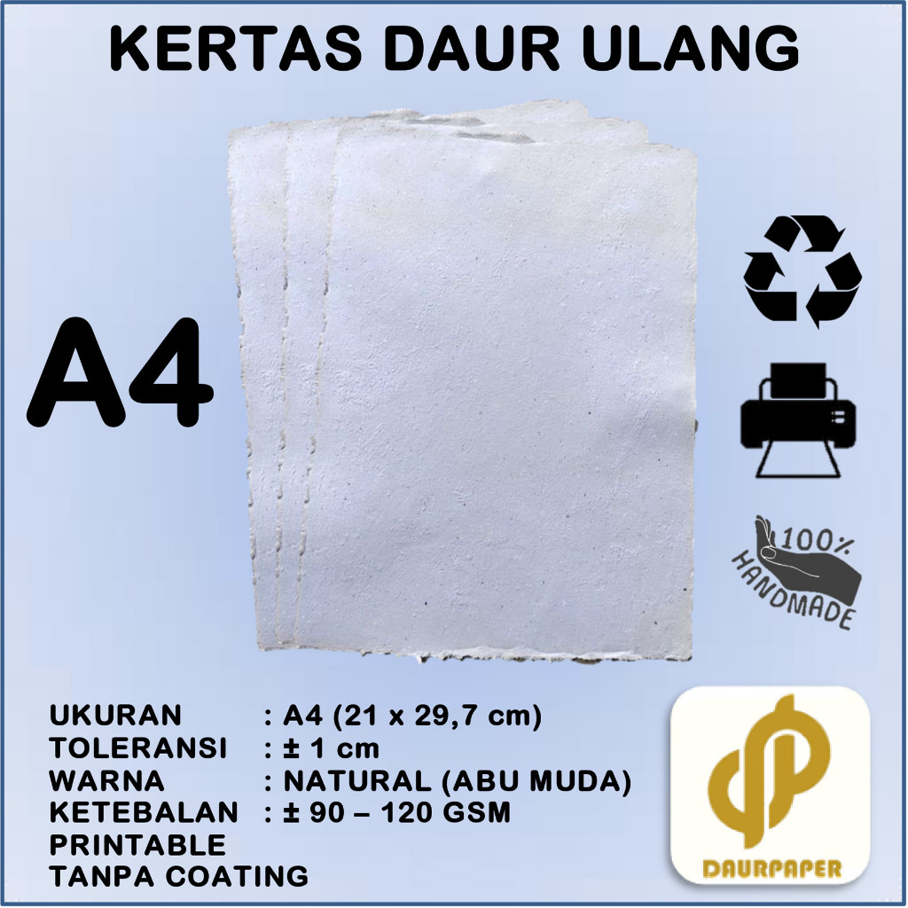Jual DAURPAPER Kertas Daur Ulang Recycle Paper Artic Printable A4 Warna ...